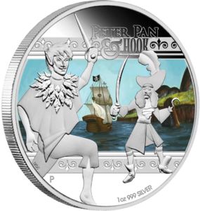 Coin: 1 Dollar (Peter Pan and Hook) (Tuvalu(2011 - Heroes and Villains ...