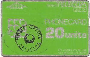 Phonecard: 20u Definitive - Prison Stamped Home Office Offical (British ...