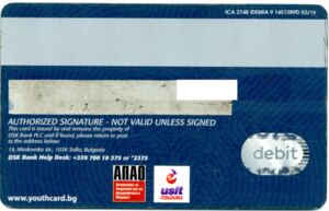 Bank Card: Dsk Bank Mastercard European Youth Card - 03/19 (DSK Bank ...