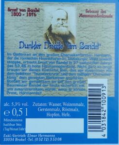 Drink Label: Dunkler Druide Hermanns (Elmar Klaus Henrich Hermanns ...