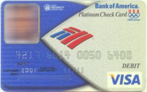 Bank Card: Platinum Check Card Visa Debit (Bank of America, United ...