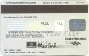 Bank Card: Platinum Check Card Visa Debit (Bank of America, United ...