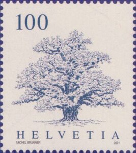 Stamp: Oak (Switzerland(Trees (2021)) Mi:CH 2716,Sn:CH 1817,Yt:CH 2640 ...