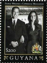 Stamp: Prince William and Catherine Middleton (Guyana(Royal Engagement ...