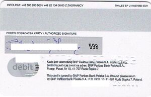 Bank Card: Green star (BNP Paribas Bank Polska, PolandCol:PL-MC-0459.03