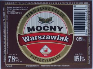 Drink Label: Warszawiak Mocny (Browar Konstancin, PolandCol:PL-BEER-010800