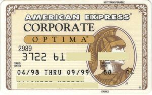 Bank Card: American Express OPTIMA CORPORATE Yellow 1-97 (American ...