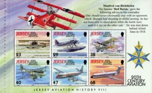 Stamp: Manfred von Richthofen, the Famous "Red Baron" (Jersey(Centenary ...