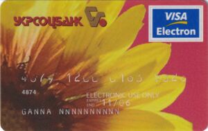 Bank Card: VISA Electron (Ukrsotsbank, UkraineCol:UA-VE-0014.03
