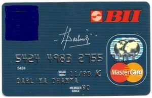 Bank Card: Bank BII (Bank BII, IndonesiaCol:ID-MC-0002.03