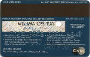 Bank Card: Bank BII (Bank BII, IndonesiaCol:ID-MC-0002.03