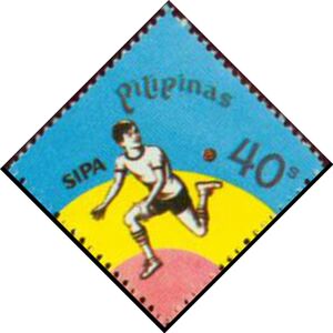 Stamp: Various positions of Sipa ball-game. (Philippines) (Sipa ball ...