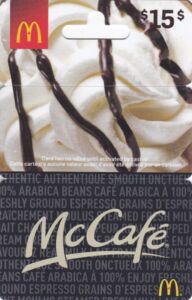 Gift Card: McCafe (McDonald's, Canada(McCafe) Col:Ca-McD-100-0617
