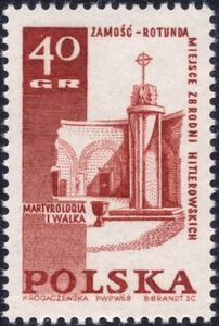Stamp: Nazi War Crimes Memorial, Zamosc. (Poland(Struggle and Martyrdom ...