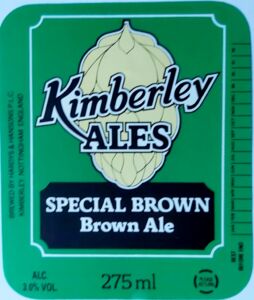 Drink Label: Kimberley Ales Special brown Brown Ale (Brewery Hardys ...