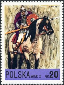 Stamp: Piast Knight, 10th century (Poland(Polish Cavalry) Mi:PL 2222,Sn ...