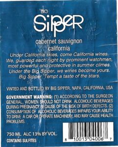 Drink Label: Big Sipper Cabernet Sauvignon (Big Sipper, United States ...