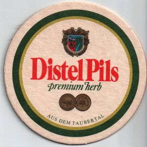 Sous-bock de bière: Distel Pils (Distelhäuser Brauerei Ernst Bauer GmbH ...