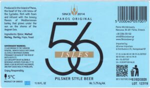 Drink Label: 56 Isles (Paros Microbrewery, GreeceCol:GR-BEER-001092