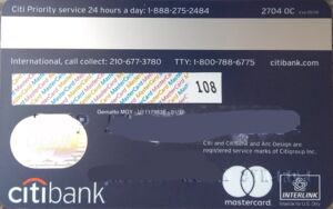 Bank Card: Citi Priority (Citibank, United States of AmericaCol:US-MC-0860
