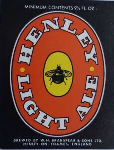 Drink Label: Henley Light Ale (WH Brakspear & Sons P.L.C. Hanley o. T ...