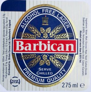 Drink Label: Barbican Premium Quality (Britvic Soft Drinks Ltd, United ...
