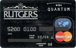 Bank Card: Rutgers MC (MBNA America Bank, United States of AmericaCol ...
