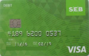 Bank Card: SEB Bank Visa Green (SEB Bank, LithuaniaCol:LT-VI-0012.01