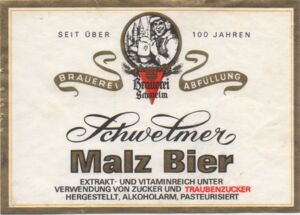 Drink Label: Schwelmer malz bier (Brauerei Schwelm, Germany, Federal ...