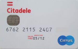 Bankpasje: Citadele Cirrus (Citadele, LetlandCol:LV-CR-0007