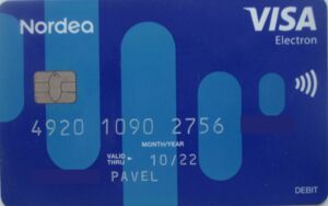 Bank Card: Visa Electron Blue (Nordea, FinlandCol:FI-VE-0009.02