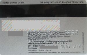 Bank Card: Sparkasse Bensheim MC (Sparkasse Bensheim, Germany, Federal ...