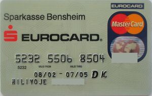 Bank Card: Sparkasse Bensheim Eurocard (Sparkasse Bensheim, Germany ...