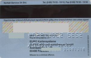 Bank Card: Sparkasse Bensheim Eurocard (Sparkasse Bensheim, Germany ...