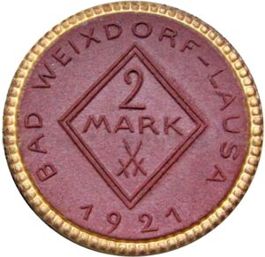 Coin: 2 Mark (Bad Weixdorf-Lausa) (Germany, Empire(Weixdorf-Lausa Bad ...