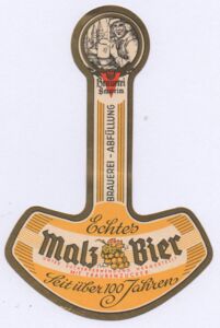 Drink Label: Schwelmer Malz-bier (Brauerei Schwelm, Germany, Federal ...