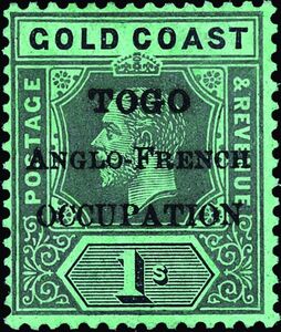 Stamp: Stamp Gold Coast overprinted (Togo(Definitive issue) Sn:TG 86a ...