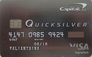 Bank Card: Quicksilver (Capital One, United States of AmericaCol:US-VI-0979