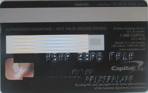 Bank Card: Quicksilver (Capital One, United States of AmericaCol:US-VI-0979