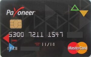 Bank Card: Payoneer 2015 (Wirecard Card Solutions Ltd, United Kingdom ...