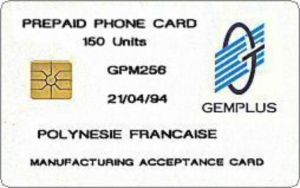 Tarjeta Telefónica: 150 Units 21/04/94 Gemplus Manufacturing Acceptance ...