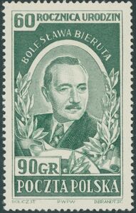Stamp: President Boleslaw Bierut (1892-1956) (Poland(60th Birth Anniv ...