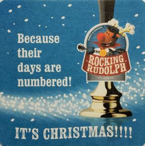 Beer Coaster: Rocking Rudolph (Hardys & Hansons, United Kingdom of ...
