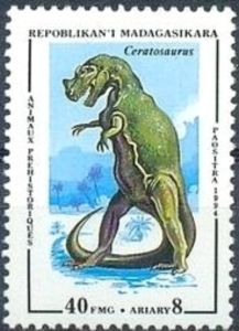 Stamp: Ceratosaurus (Madagascar(Prehistoric Animals 1994) Mi:MG 1676,Sn ...