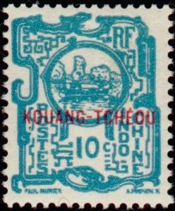 Stamp: Along Bay overprinted (China - French Post Office in Kouang ...