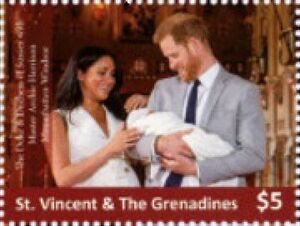 Stamp: Harry and Meghan with Archie (Saint Vincent and The Grenadines ...
