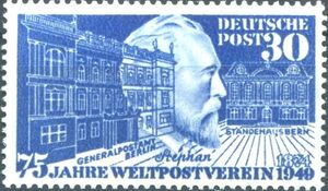 Stamp: Heinrich von Stephan (1831-1897) (Germany, Federal Republic(75th ...