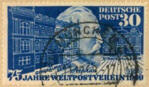 Stamp: Heinrich von Stephan (1831-1897) (Germany, Federal Republic(75th ...