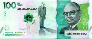 Billete de Banco: 100,000 Pesos (Colombia(2014-2022 "New Design" Issue ...