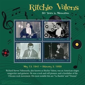 Stamp: 60 Years of Memoriam of Ritchie Valens (Saint Vincent and The ...